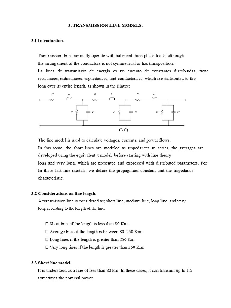 Transmission Line Models Explained | PDF | Electric Power Transmission ...
