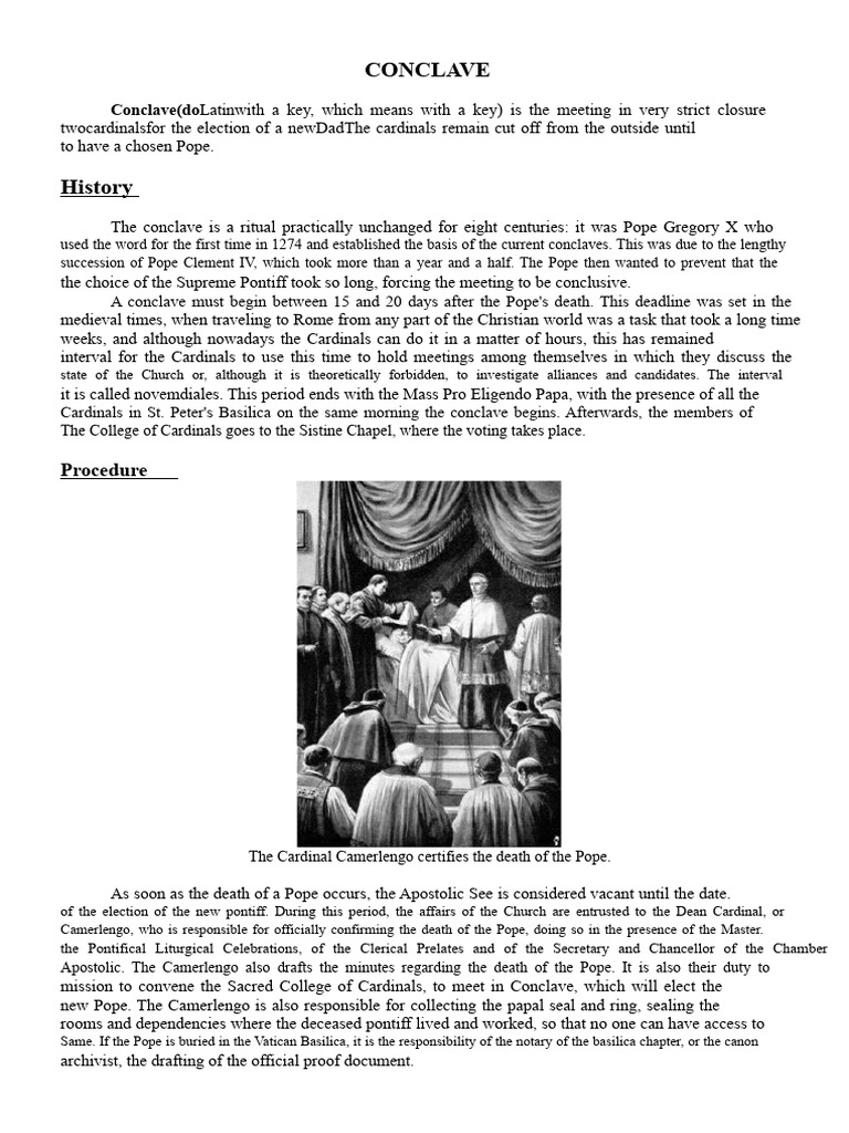 Conclave | PDF | Pope | Catholic Church