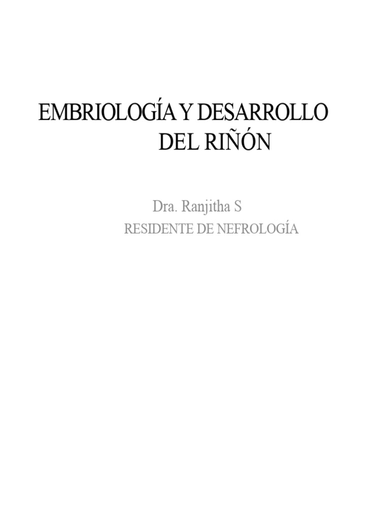 Desarrollo y Anomalías del Riñón | PDF | Riñón | Órgano (anatomía)