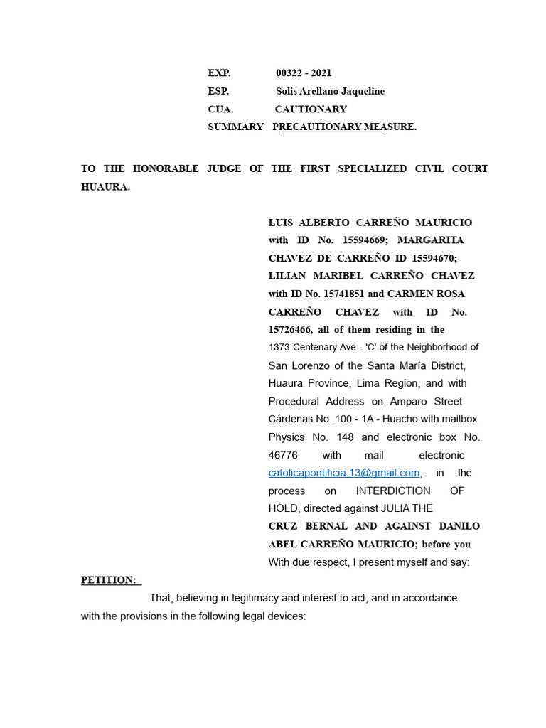 Precautionary Measure Interdict To Retain | PDF | Common Law | Public Law