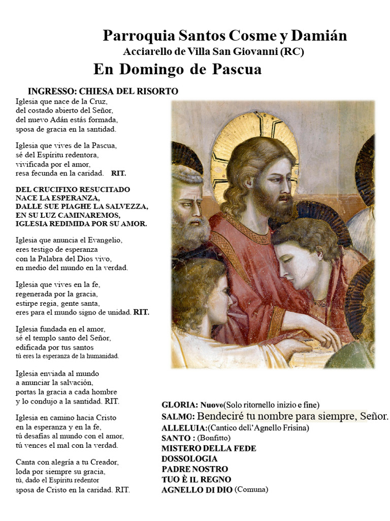 Cantos V Domingo de Pascua | PDF | Cristo (título) | Pascua de Resurrección