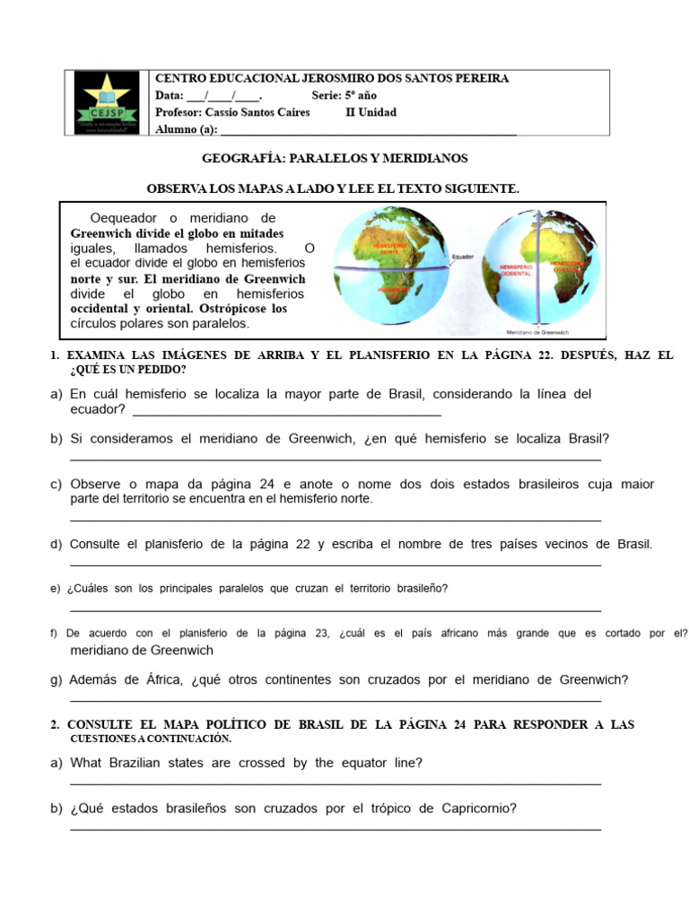 01 - Paralelos y Meridianos | PDF