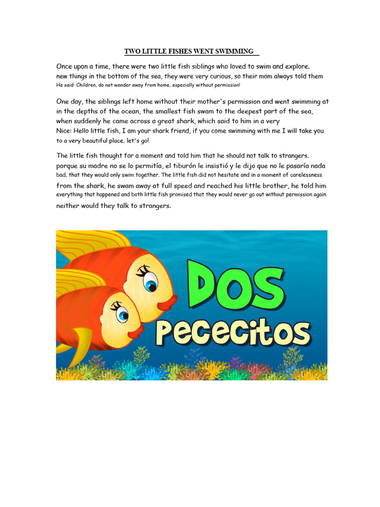 Two Little Fishes' Ocean Adventure | PDF