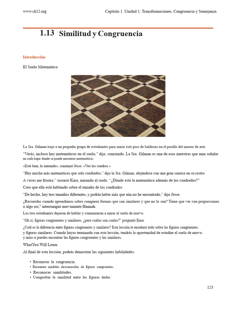 Congruencia y Similitud en Figuras Geométricas | PDF | Triángulo ...