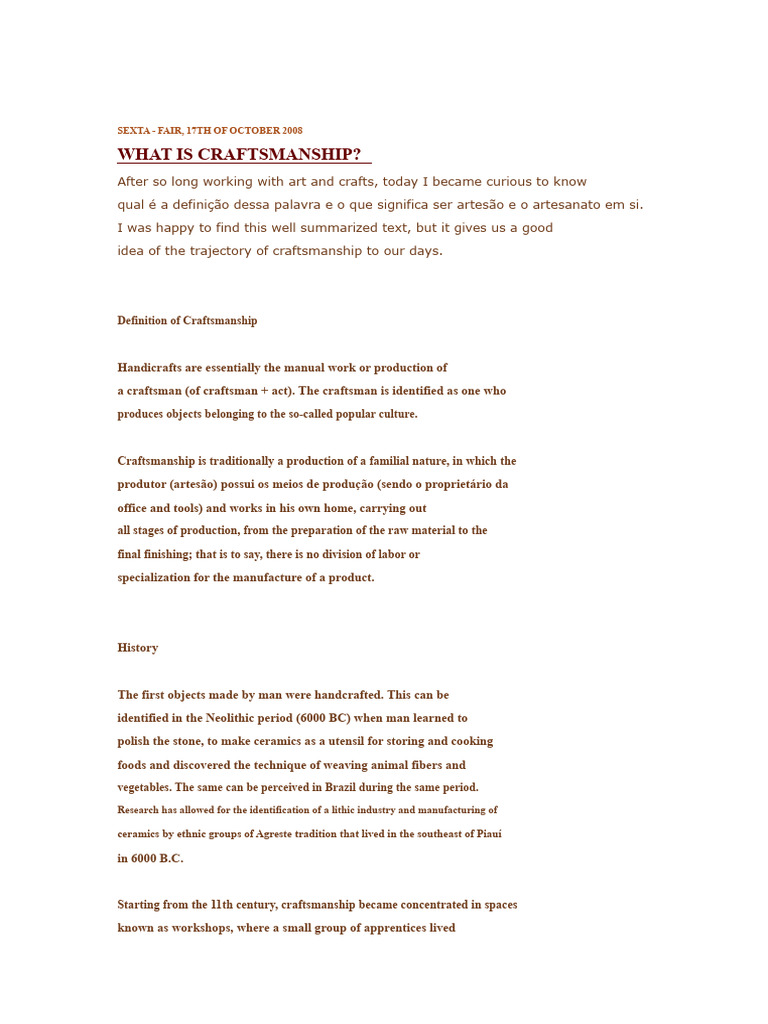 What is craftsmanship | PDF