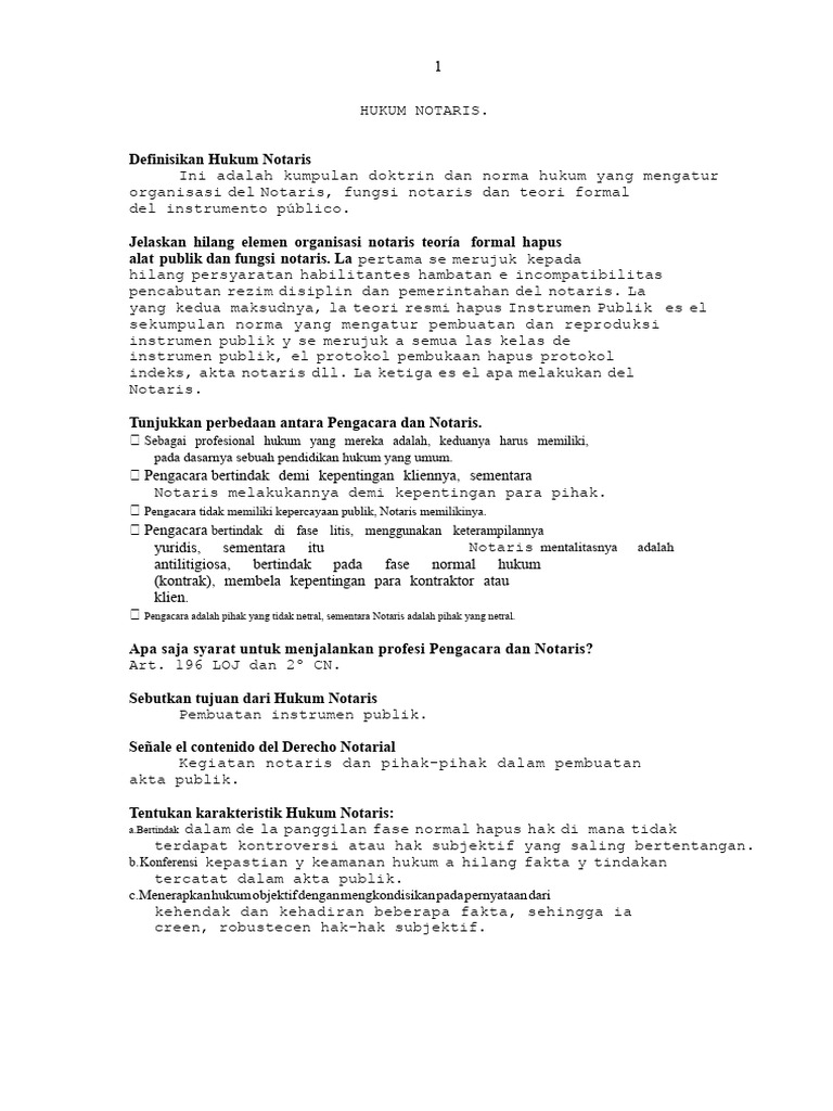 Kuesioner Hukum Notaris | PDF