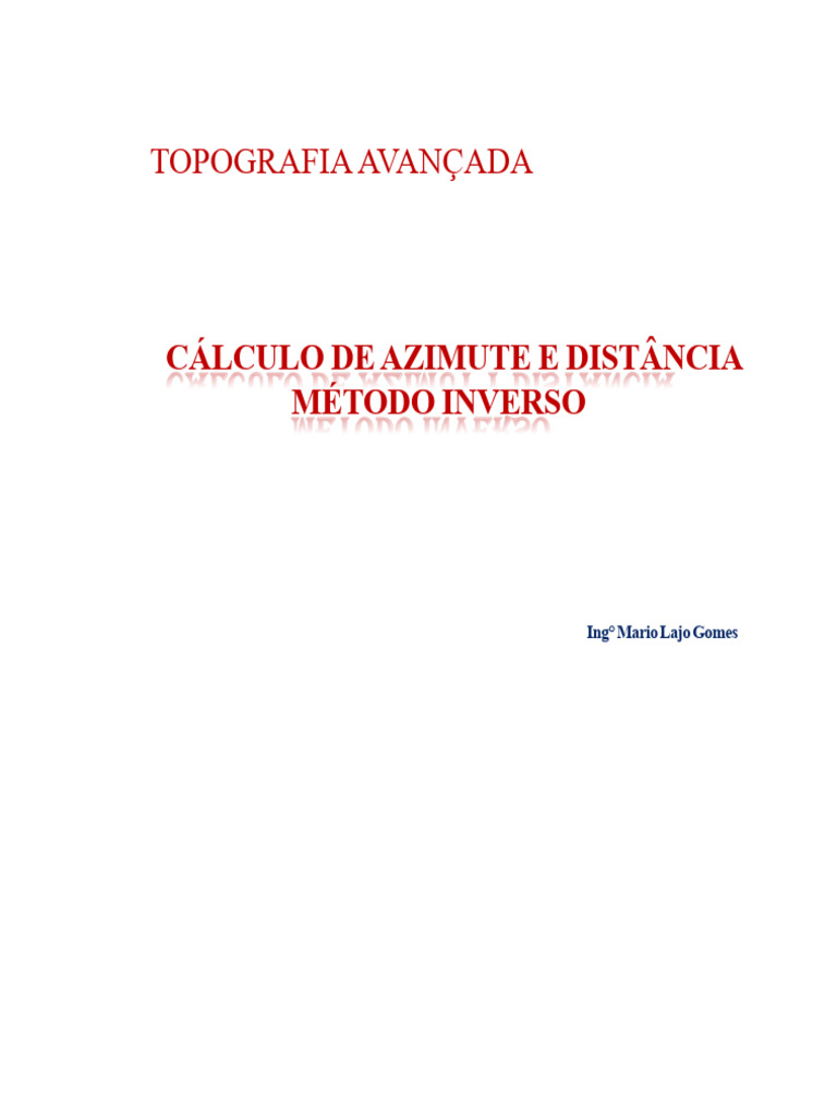 Cálculo de Azimute e Distância Coordenadas | PDF