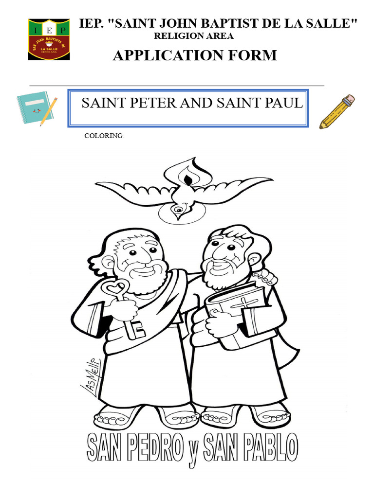 APPLICATION FORM FOR SAINT PETER AND SAINT PAUL | PDF