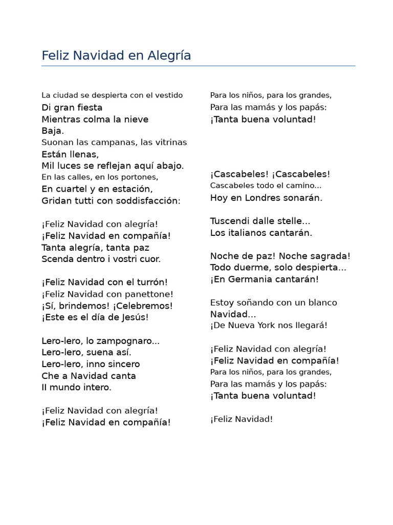 Feliz Navidad: Celebración Global y Alegría | PDF