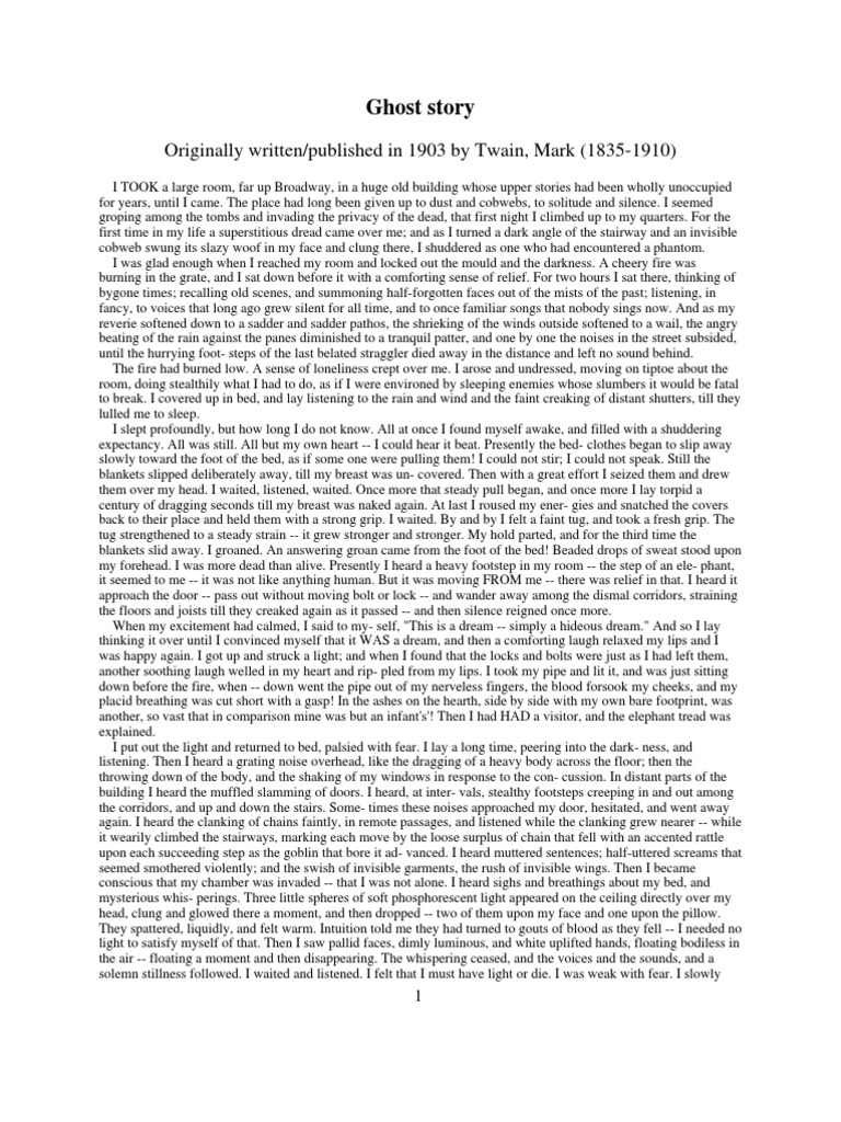 Twain - Ghost Story | PDF | Poetry