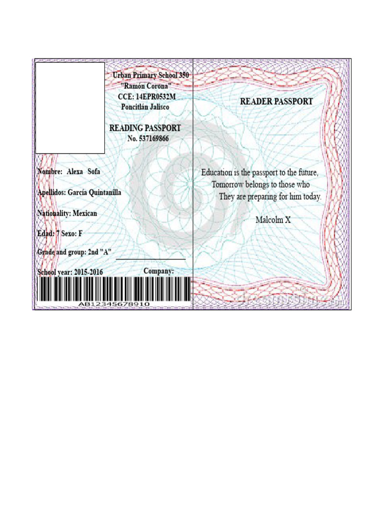 Urban Primary School Reading Passport | PDF | Document | National Security