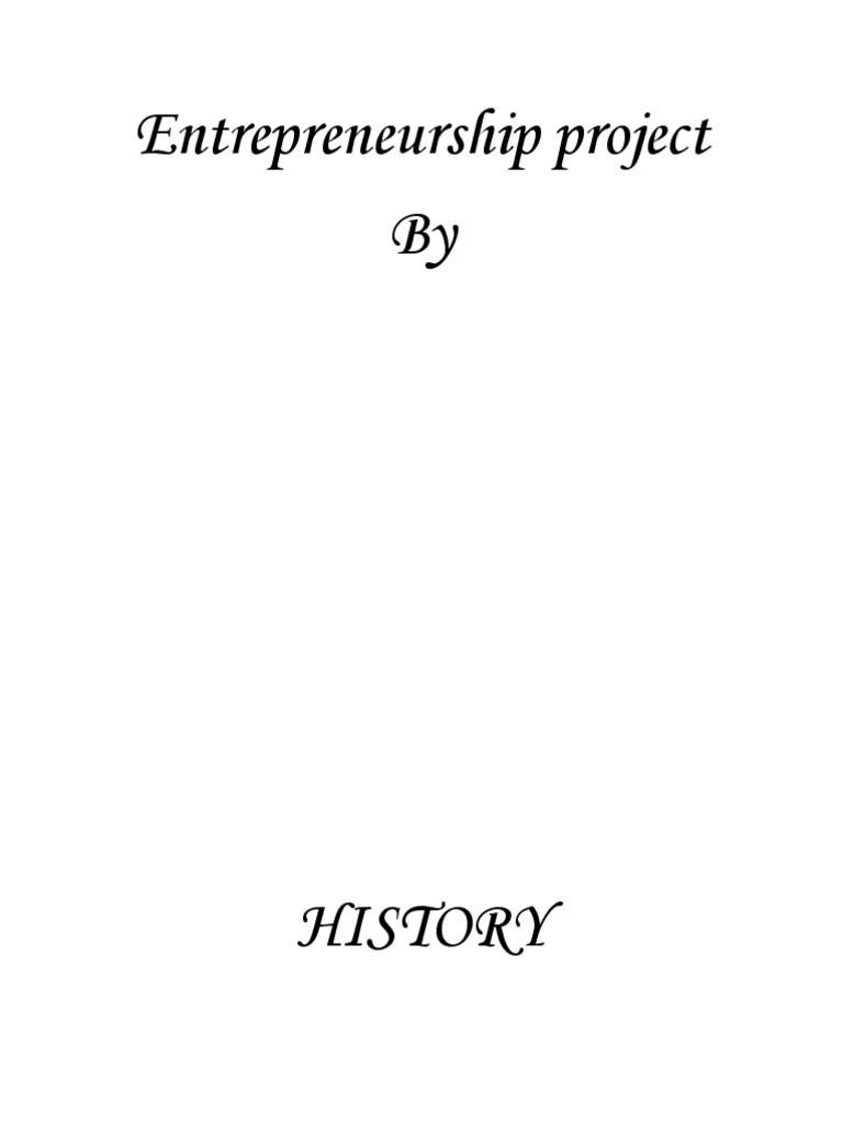 Entrepreneurship Project | PDF