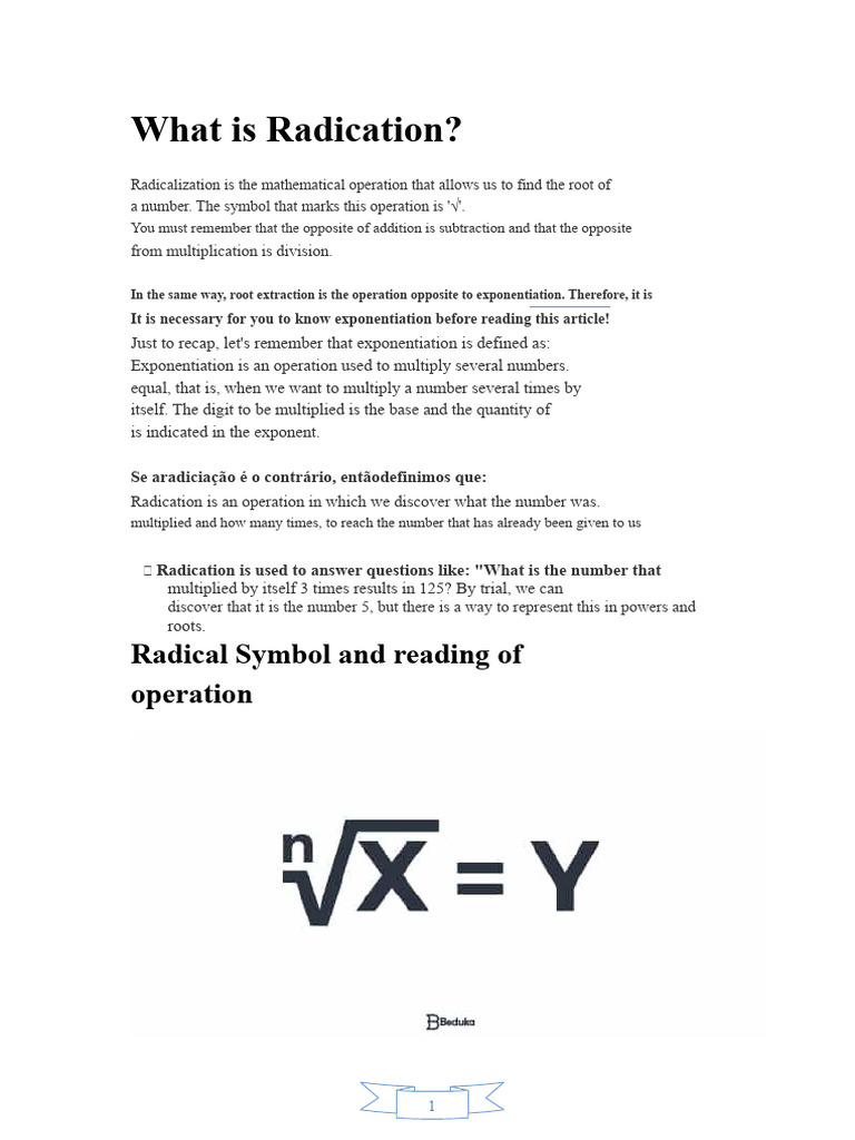 RADICALIZATION | PDF | Multiplication | Exponentiation