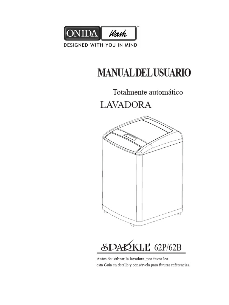 Onida Sparkle 62P y 62B | PDF | Lavadora | Agua