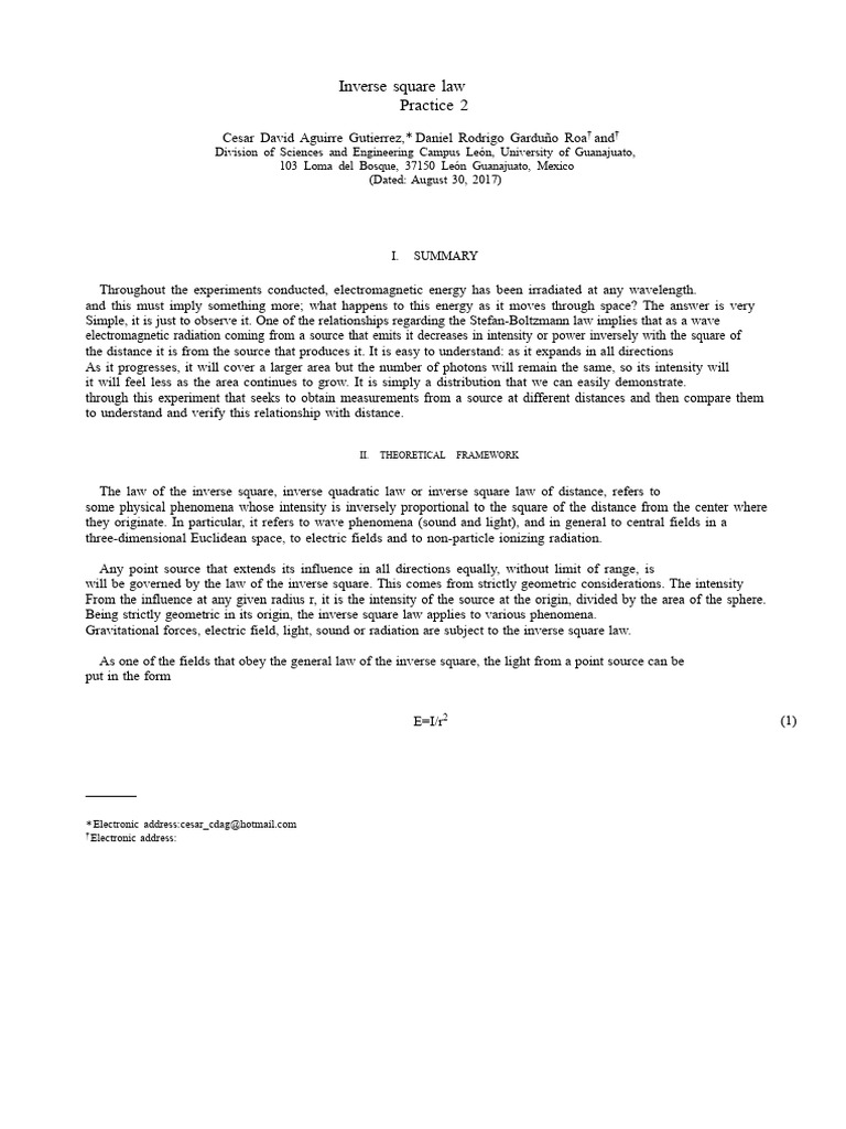 Understanding the Inverse Square Law | PDF | Electromagnetic Radiation ...