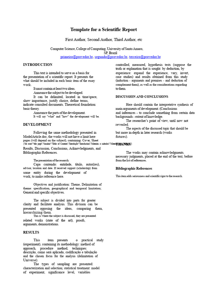Scientific Report Template Guide | PDF | Deductive Reasoning | Methodology