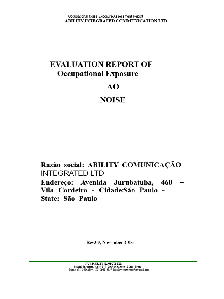 Noise Report - Current Ability | PDF | Noise | Risk