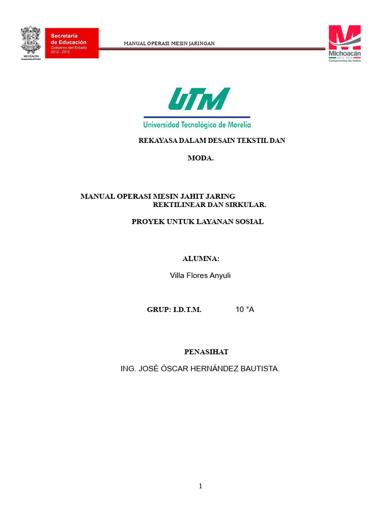 Manual Operasi Mesin Jahit Poin Selesai | PDF