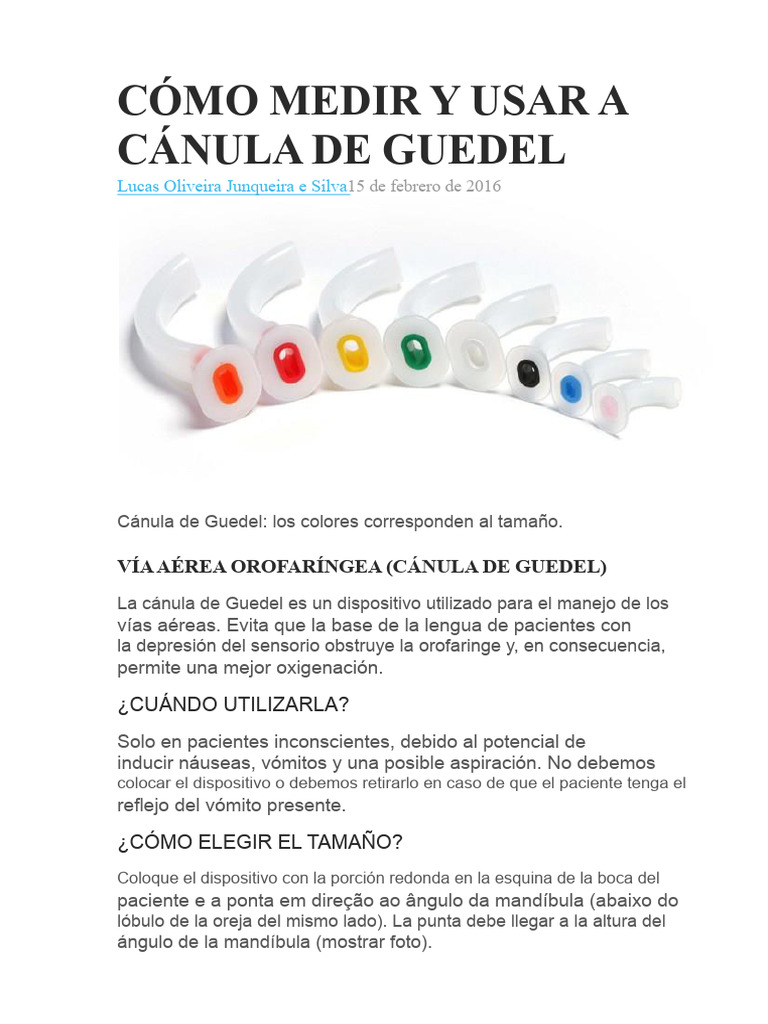 Uso y Medición de Cánula de Guedel | PDF