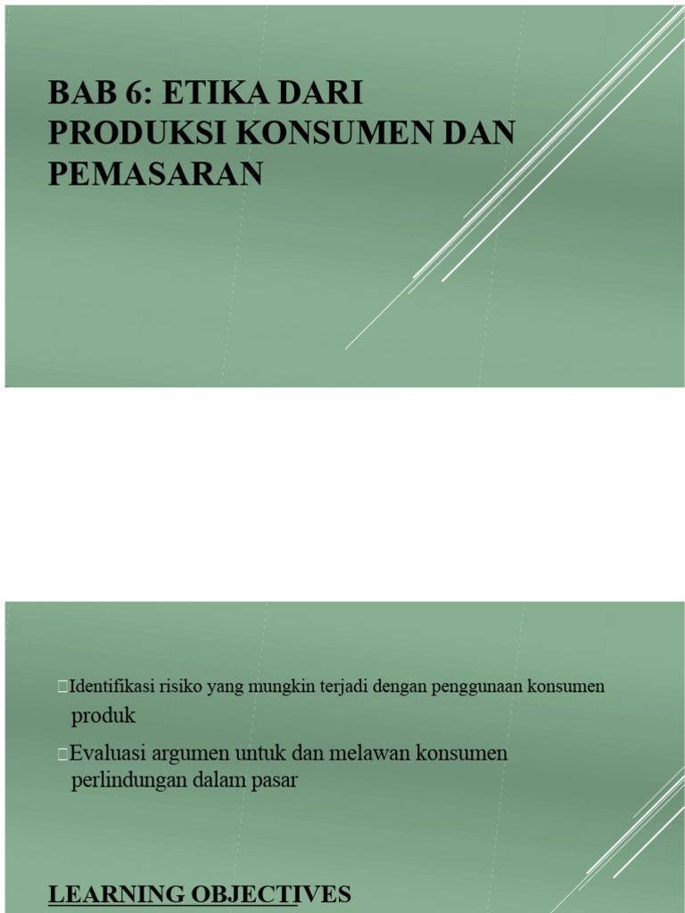 Bab 6 Etika Produksi dan Pemasaran Konsumen | PDF