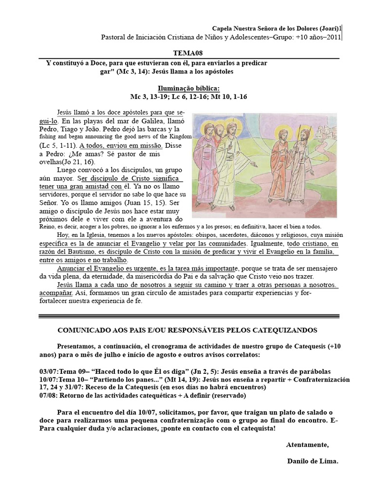 Encuentro - Tema 08 (Catequesis 10+ Años) (Material de Apoyo) | PDF ...
