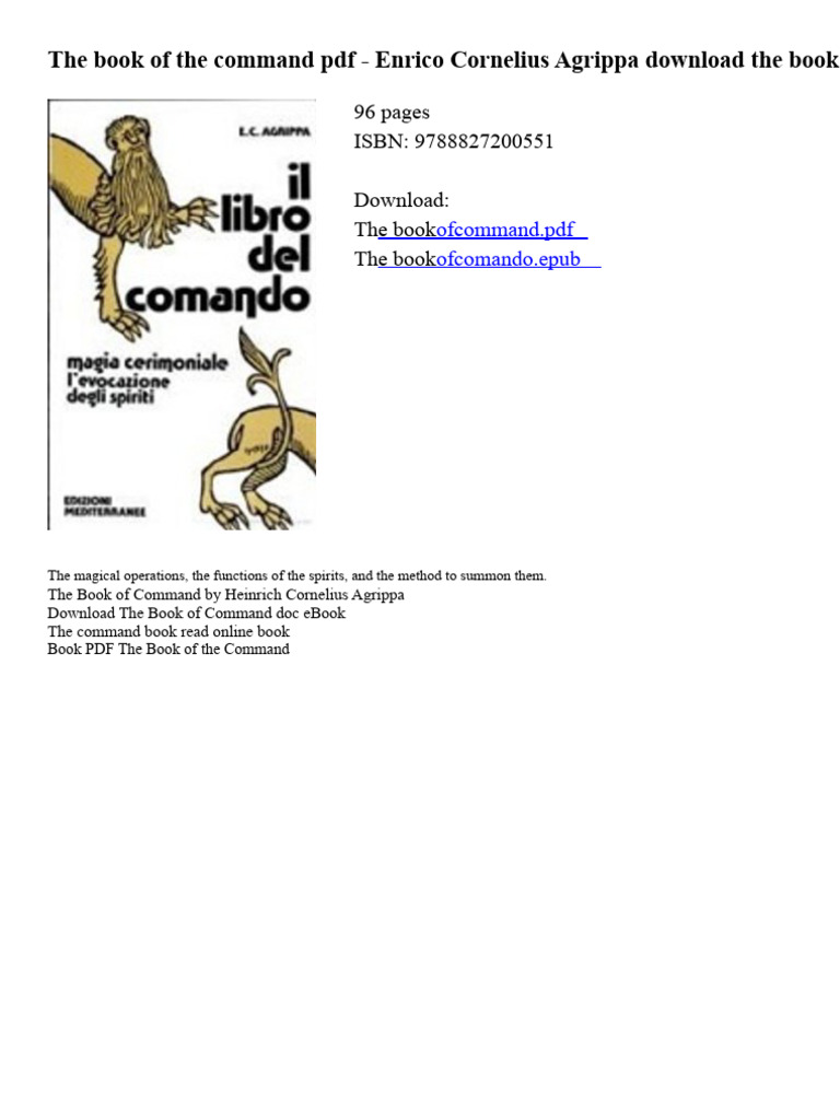 The Book of Command | PDF