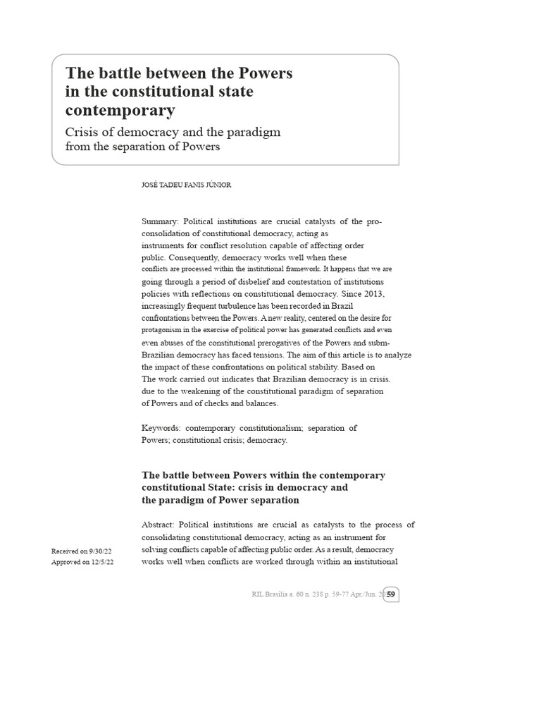 the battle between powers in the contemporary state | PDF | Democracy ...