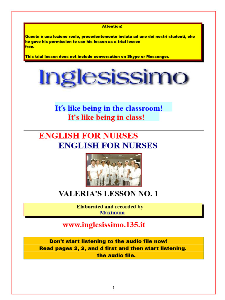 English For Nurses | PDF | Identity Document | Grammatical Gender