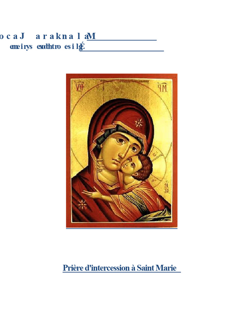 Prière d'intercession à Sainte Marie | PDF | Prière