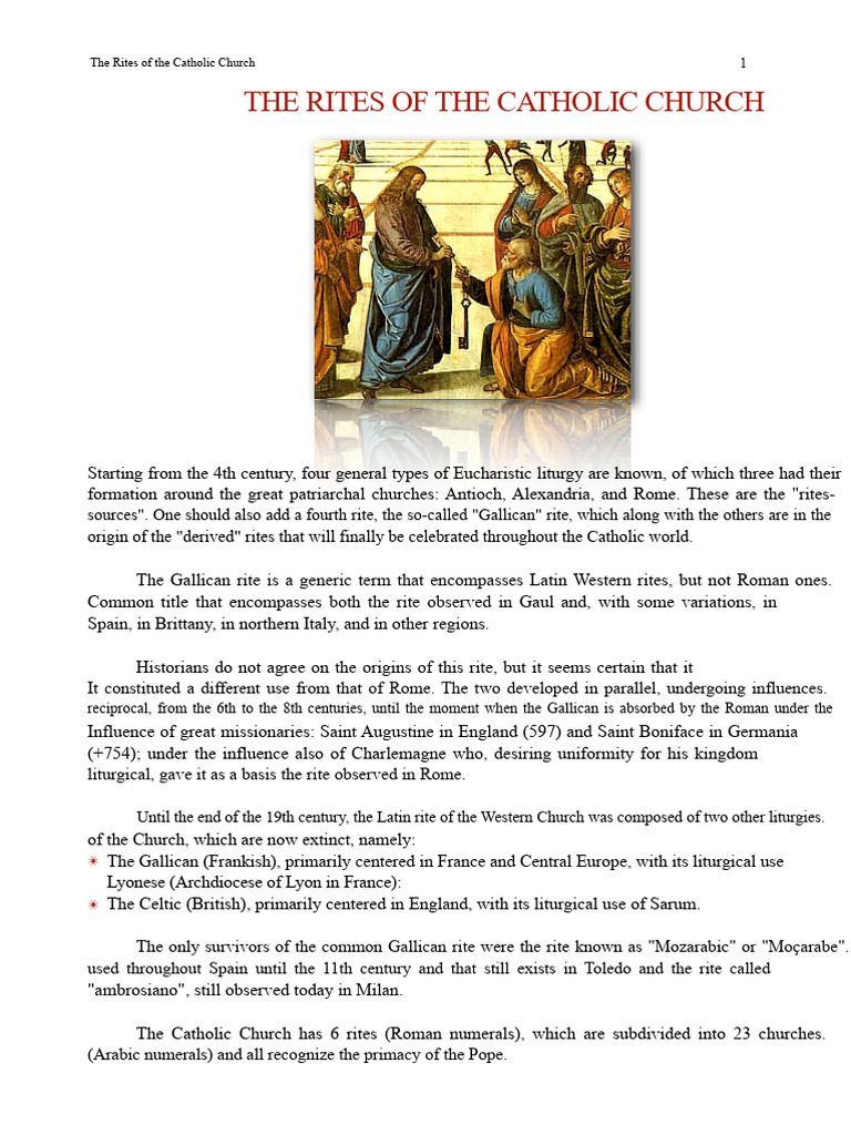 Overview of Catholic Church Rites | PDF | Catholic Church | Worship
