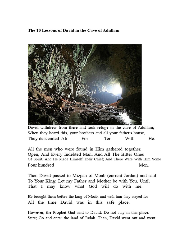 Lessons from David in Adullam Cave | PDF | David | Saul