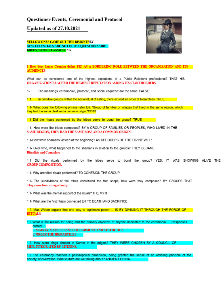 Events, Ceremonial and Protocol First partial | PDF | Diplomatic Rank ...