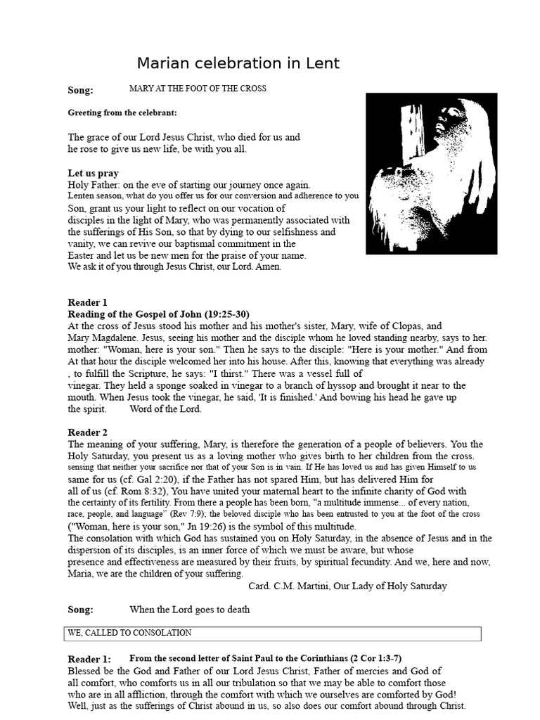 Marian Reflection for Lent Season | PDF | Mary, Mother Of Jesus | Jesus