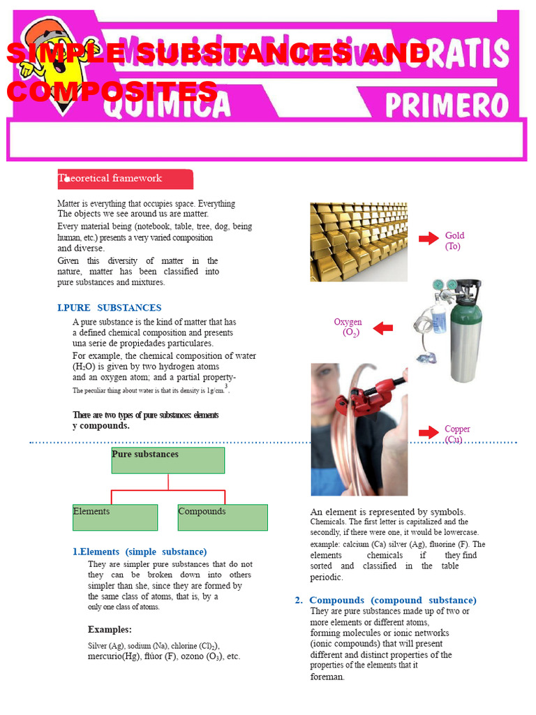 Simple Substances 1st MATERIAL | PDF | Chemical Substances | Chemical ...