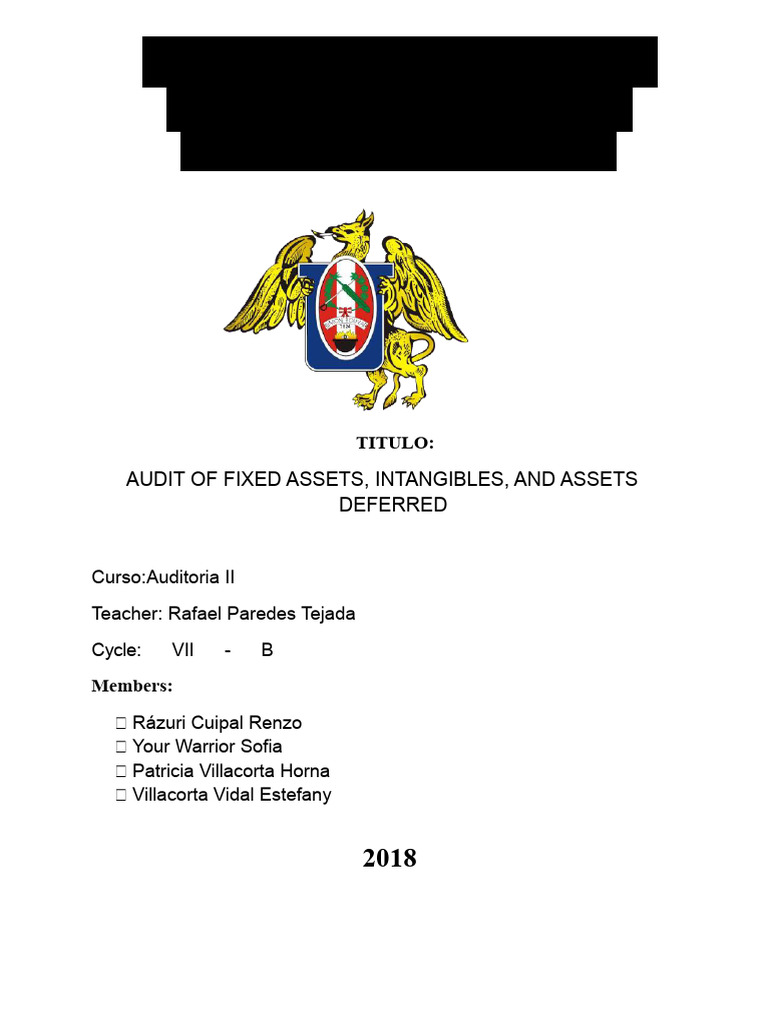 Audit of Intangible and Deferred Fixed Assets | PDF | Audit | Valuation ...