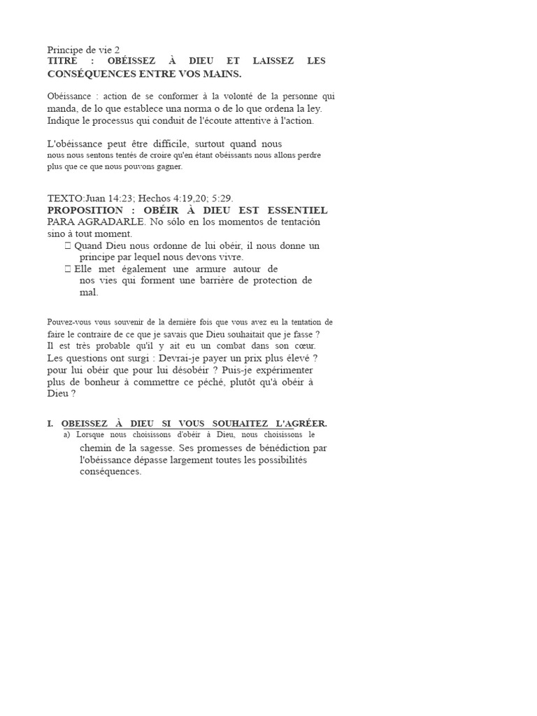 Obéir à Dieu : clés de l'obéissance | PDF | Dieu | Mal