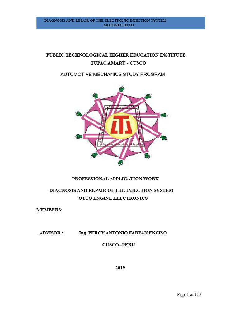 DIAGNOSIS AND REPAIR OF THE ELECTRONIC INJECTION SYSTEM OF OTTO ENGINES ...