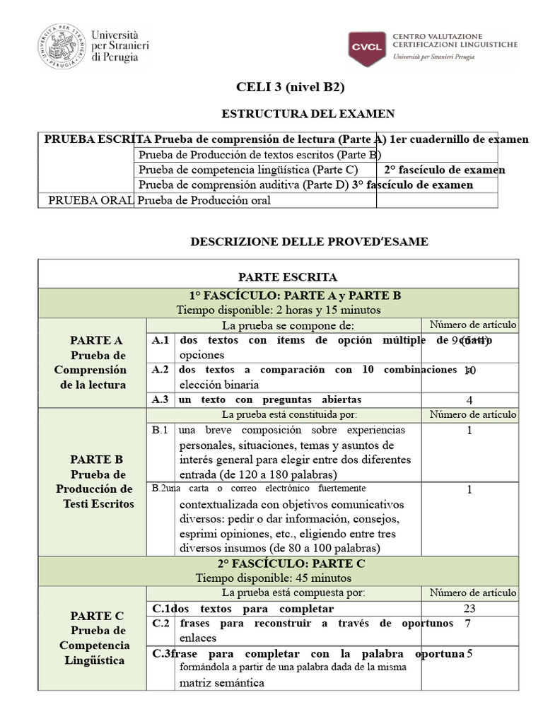 Celi 3 Descripción Prueba | PDF | Comunicación humana | Ciencia cognitiva
