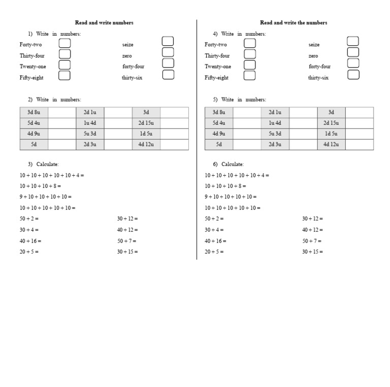 Read and write numbers | PDF