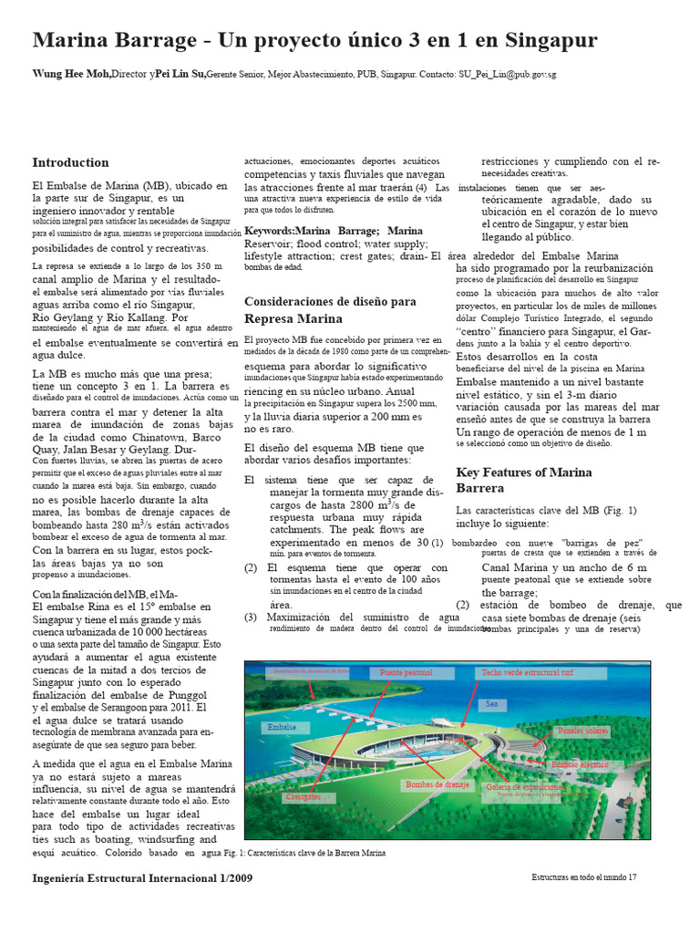 Proyecto Único 3 en 1 de Marina Barrage | PDF | Represa | Reservorio