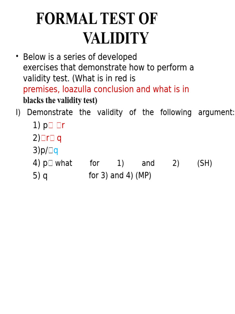 Formal Proof of Validity | PDF | Inference | Deductive Reasoning