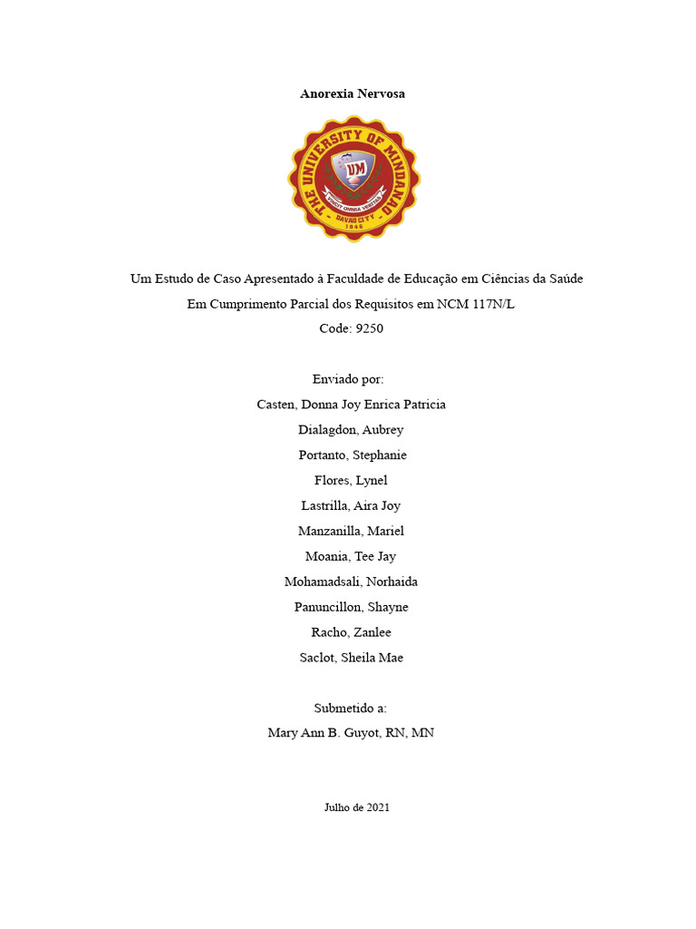 Anorexia-Nervosa-Estudo-de-Caso-do-Grupo-2-9-de-Julho-Versão | PDF ...