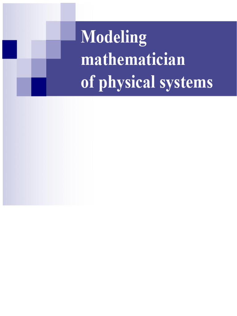 _06_Mathematical modeling of physical systems | PDF | Mathematical ...