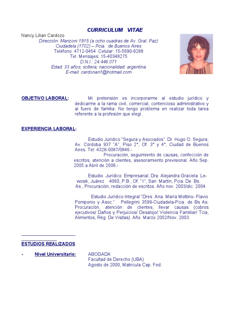 Curriculum Vitae Nancy Cardozo | PDF | Información del gobierno | Gobierno