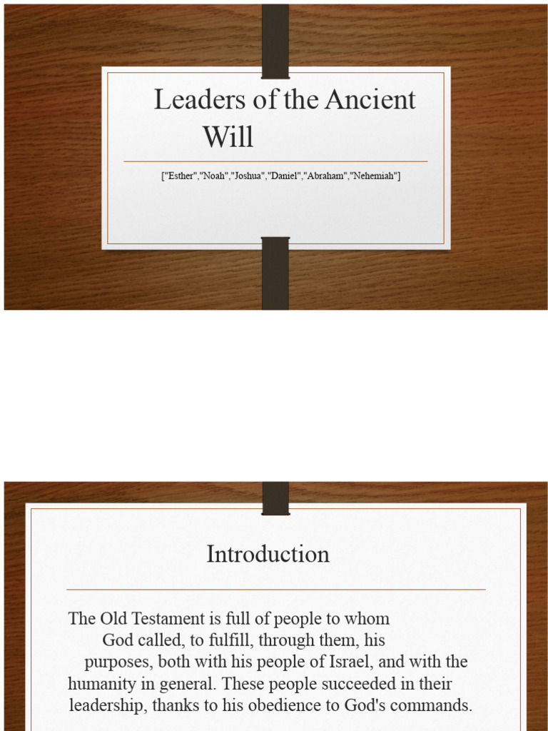 Ancient Leaders of the Old Testament | PDF | Book Of Genesis | Joshua