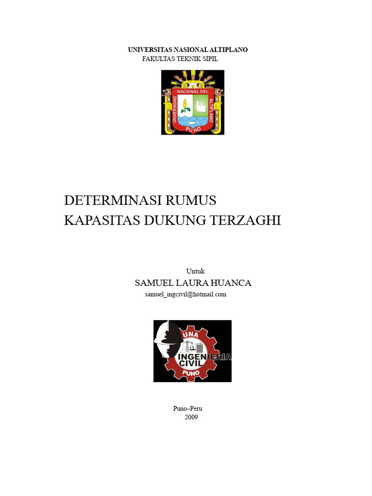 Rumus Kapasitas Dukung Terzaghi | PDF