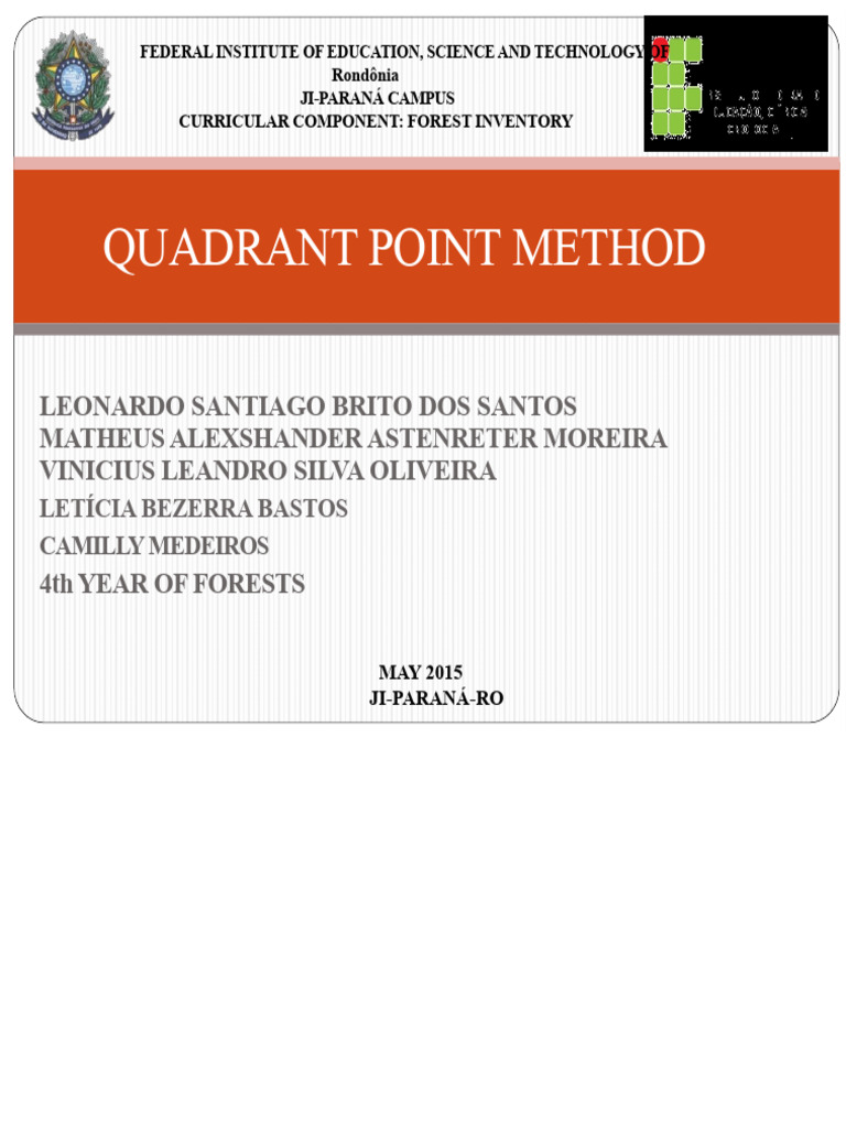 Quadrant Point Method | PDF | Cartesian Coordinate System | Forests