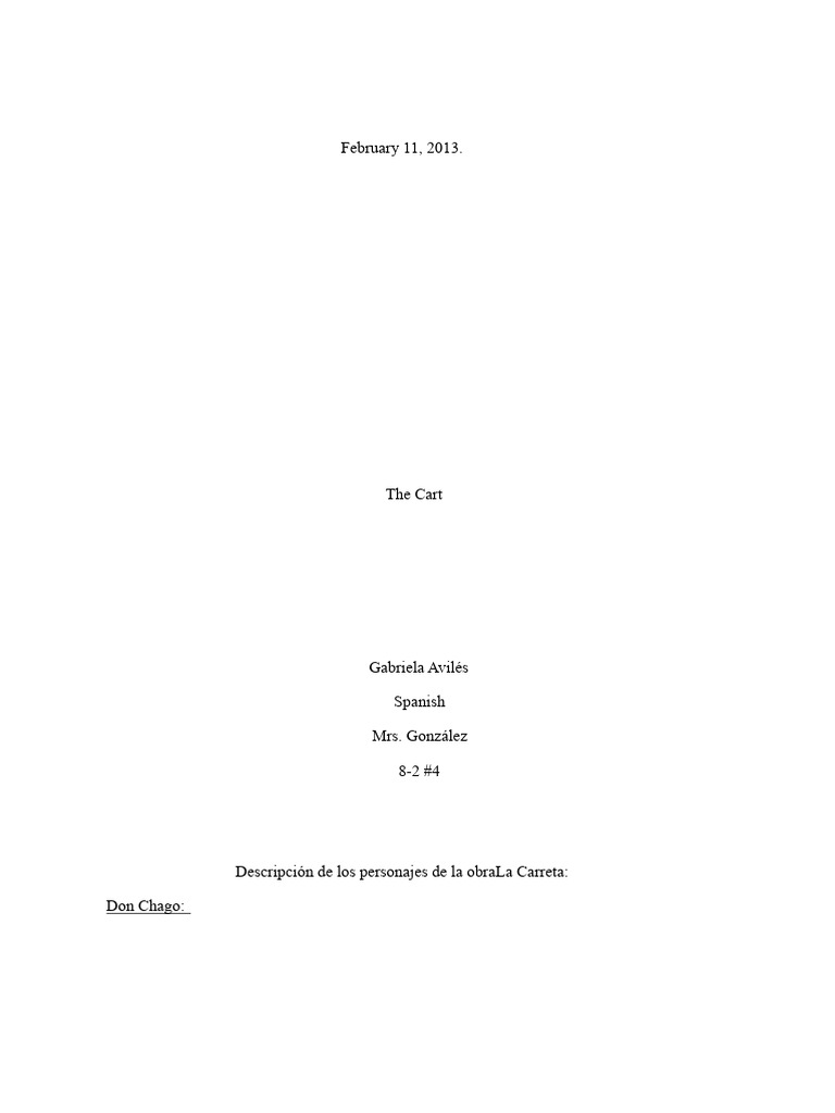 The Cart Characters | PDF