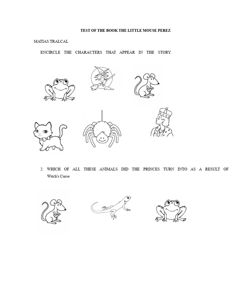Test of The Book The Little Mouse Perez | PDF