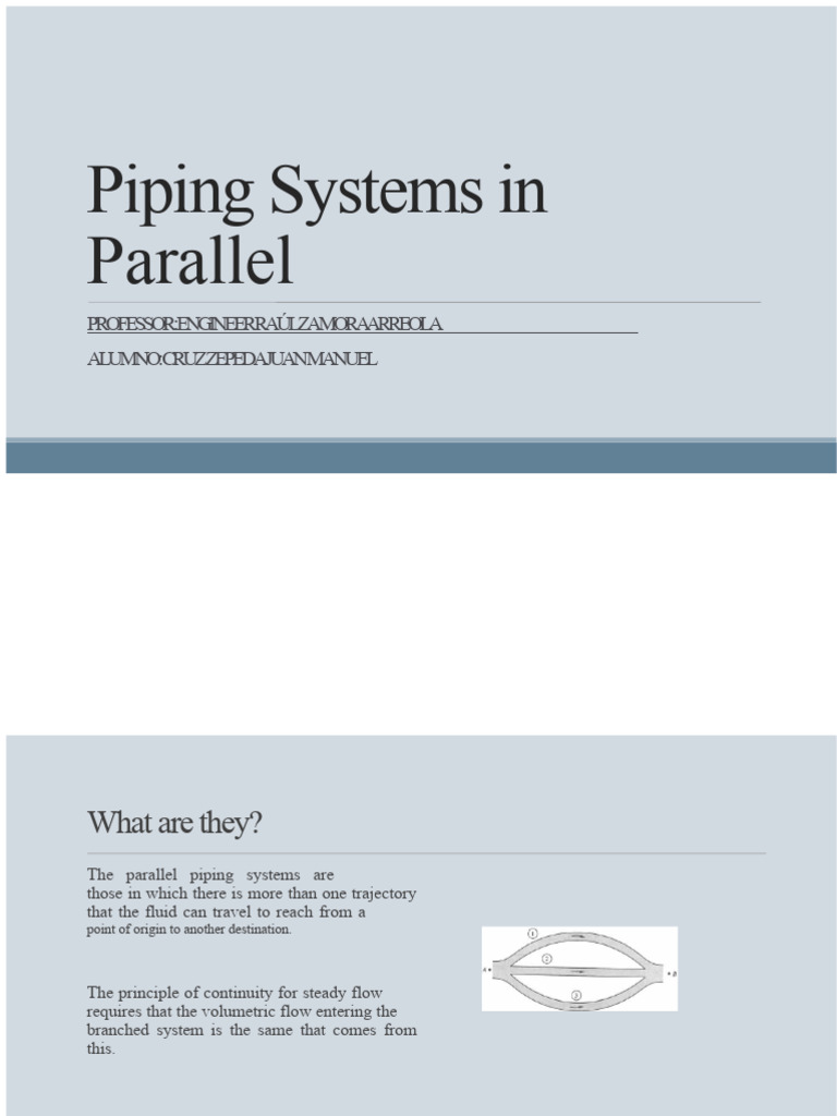 Parallel Piping Systems | PDF | Fluid Dynamics | Mechanical Engineering